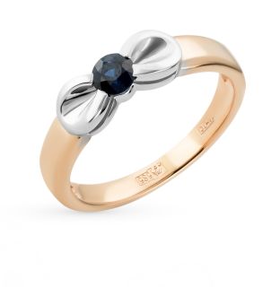 Золотое кольцо с сапфирами ТРИ О ПРОФИТ 1437237: белое, красное и ...