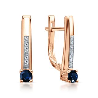 Золотые серьги с сапфирами и бриллиантами БРИЛЛИАНТЫ ЯКУТИИ 73221-C5R ...