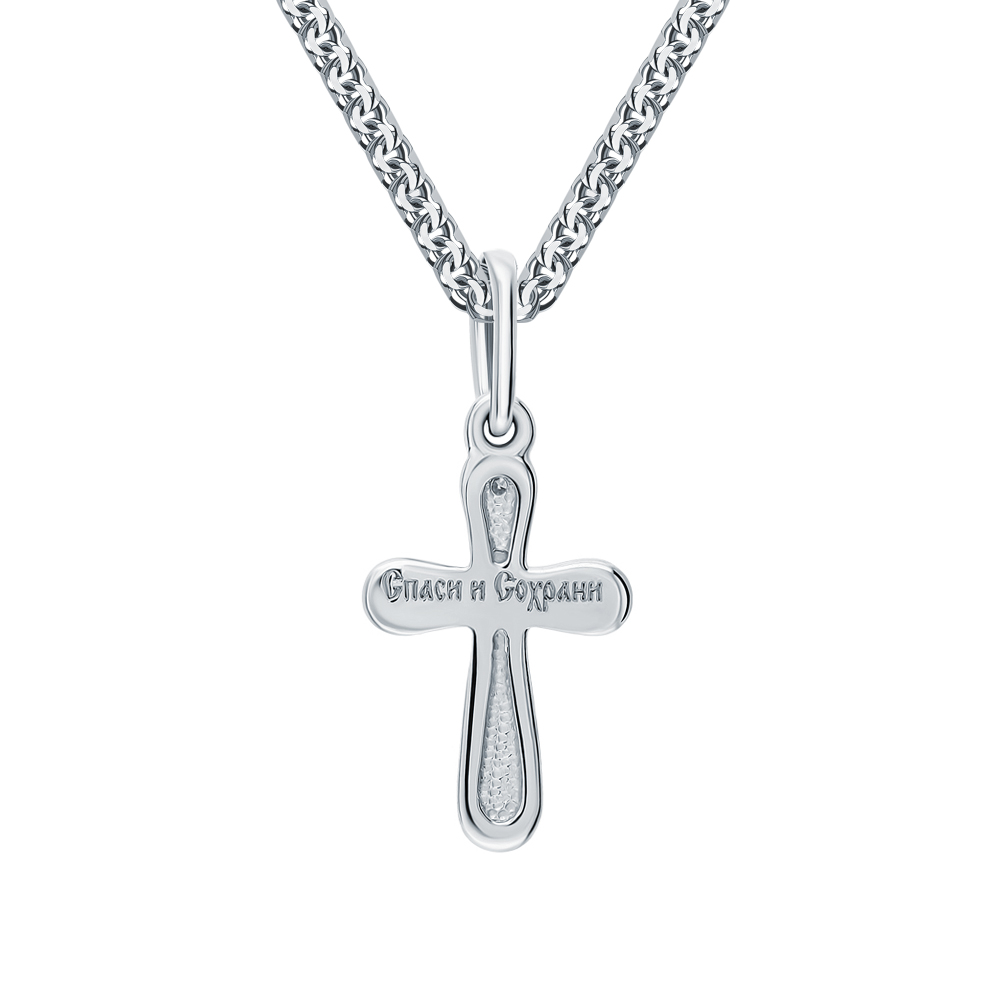 Серебряный крест-подвеска с бриллиантами природными МОСКОВСКИЙ ...