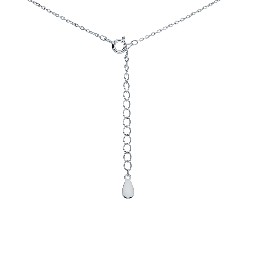 Серебряное шейное украшение с фианитами SUNLIGHT S55631-H9W-01: белое ...