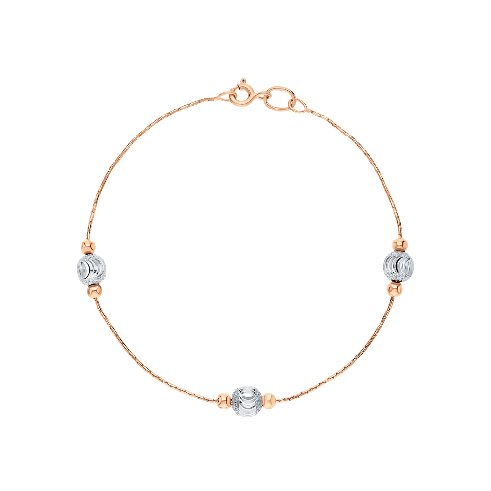 Золотой браслет МОСКОВСКИЙ ЦЕПЕВЯЗАЛЬНЫЙ ЗАВОД 9040876-19*: розовое ...