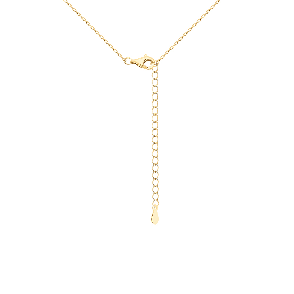 Серебряное шейное украшение с фианитами SUNLIGHT S56099-H9Y-01: жёлтое ...