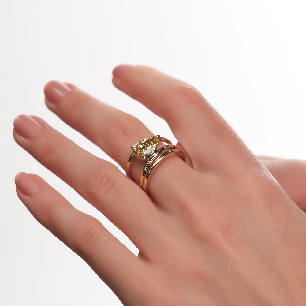 Золотое кольцо с бриллиантами выращенными COLD DIAMONDS L75392-K5Y-02: жёлтое золото 585 пробы ...