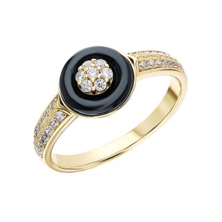 Серебряное кольцо с фианитами и керамикой SUNLIGHT TC-R01006-BR-L-X-X ...