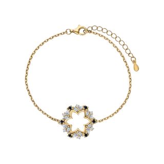 Серебряный браслет с фианитами и шпинелями природными BASTET S42847-B9Y ...