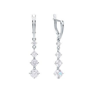 Серебряные серьги с фианитами SUNLIGHT 203370-301-0019: серебро 925 ...