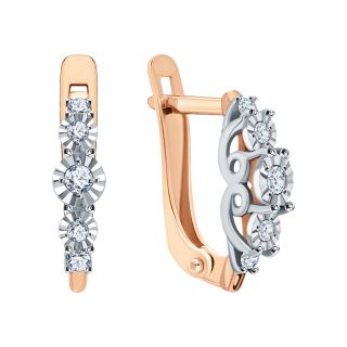 Золотые серьги с бриллиантами природными АКАДЕМИЯ БРИЛЛИАНТОВ 72757-C3M ...