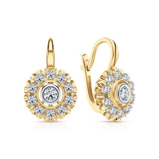 Золотые серьги с бриллиантами природными АКАДЕМИЯ БРИЛЛИАНТОВ 74326-C5Y ...